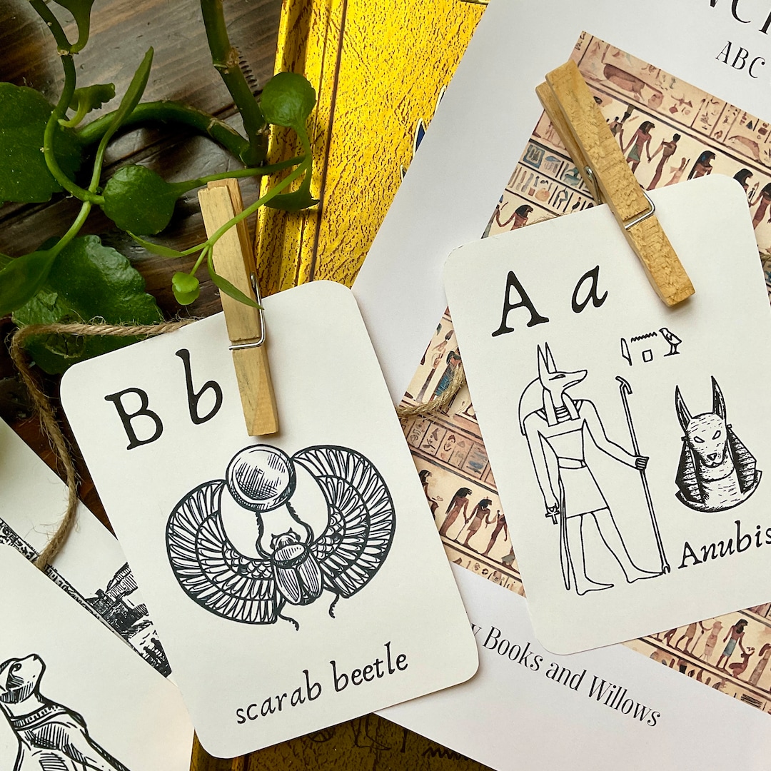 Ancient Egypt Alphabet Flashcards Preschool Manuscript Print - Etsy