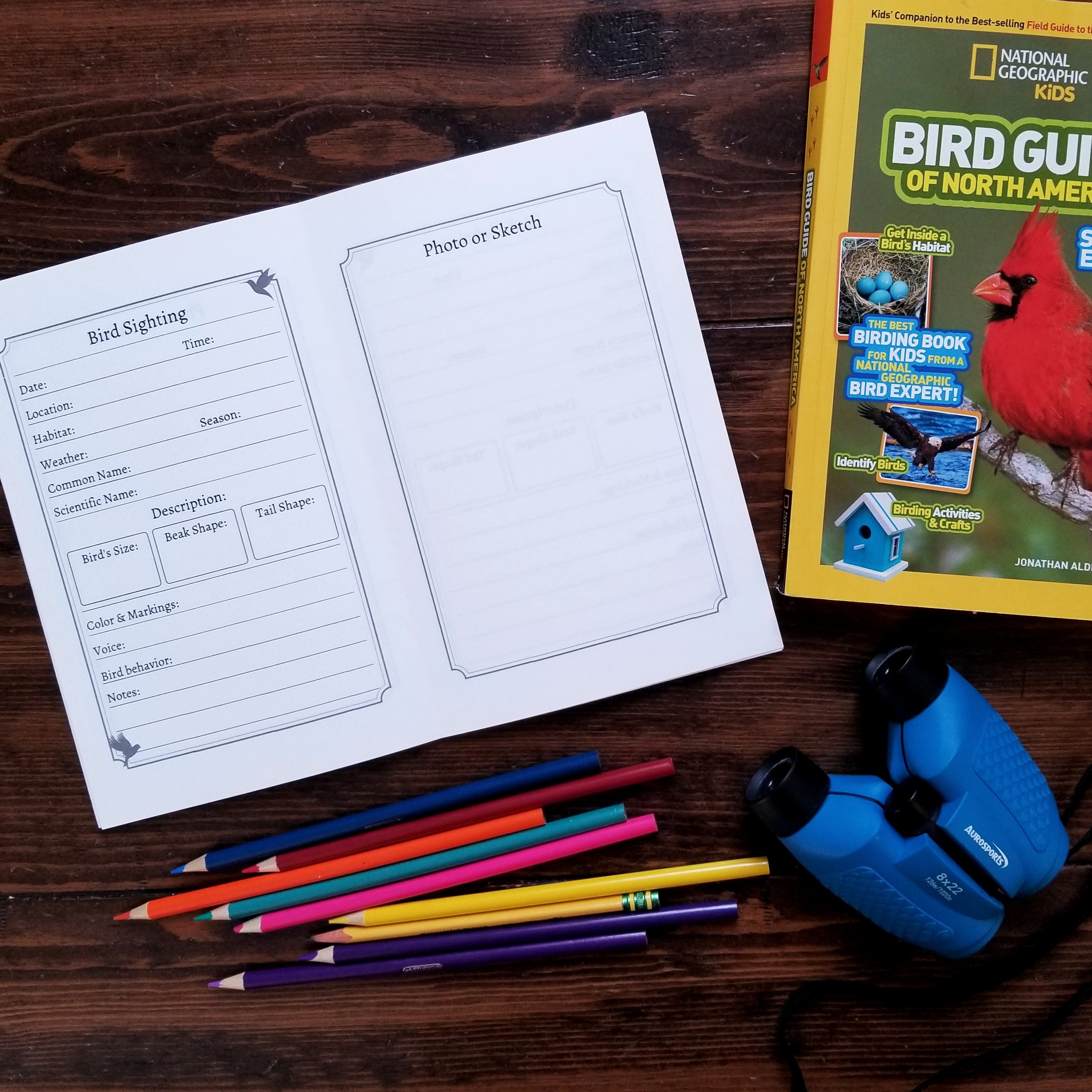 Bird Watching Log Journal for Kids Nature Study Homeschool - Etsy