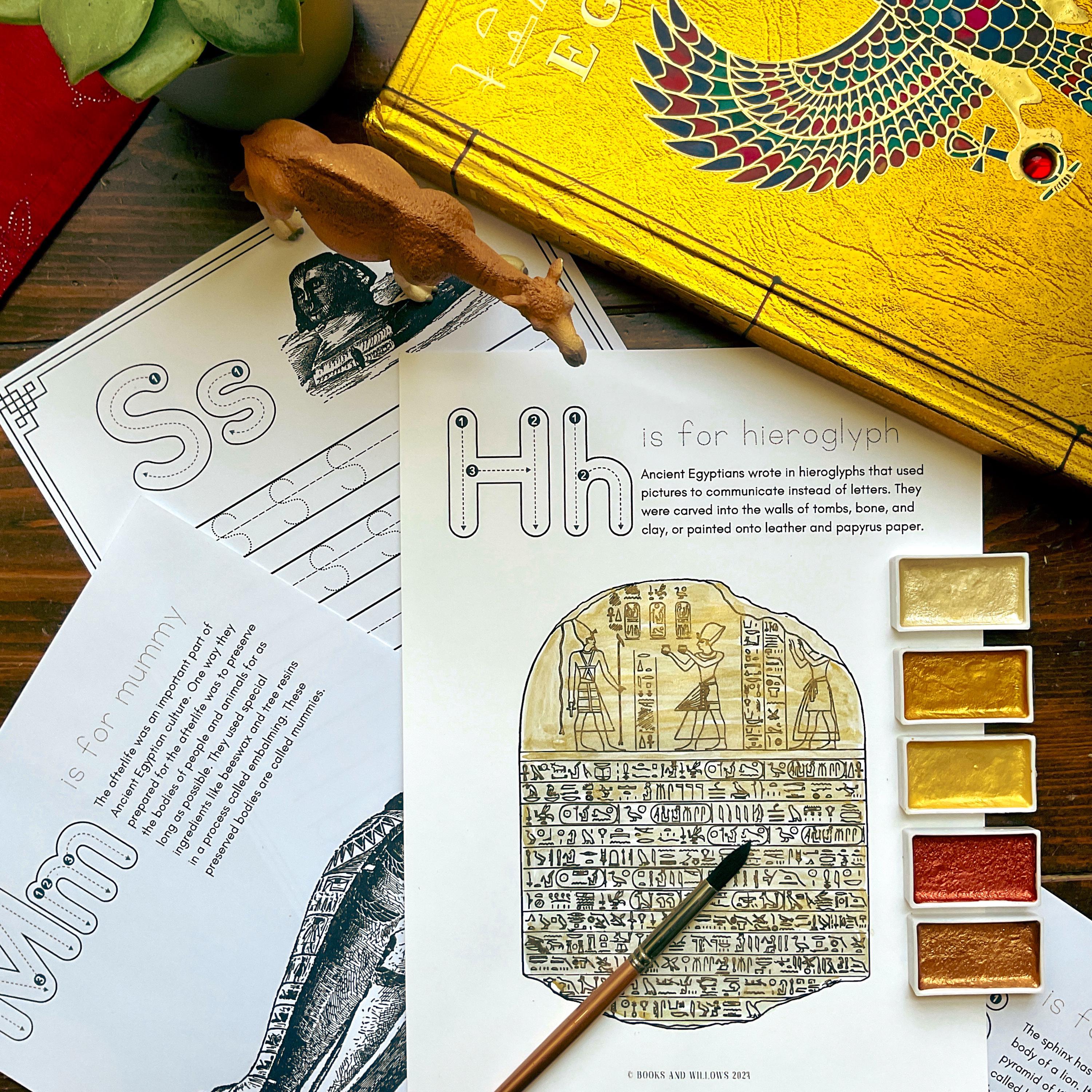 Ancient Egypt Alphabet Tracing & Coloring Book (PDF Download) - Etsy