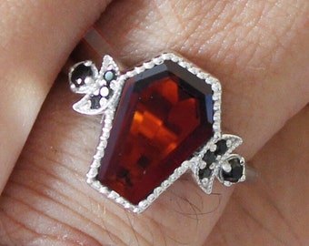 Red Coffin Ring - Etsy