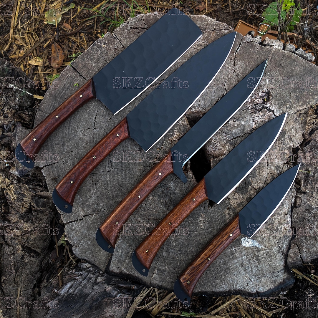 Kitchen Knives Set 5pcs Custom Handmade Full Tang Knives Rust Free ...