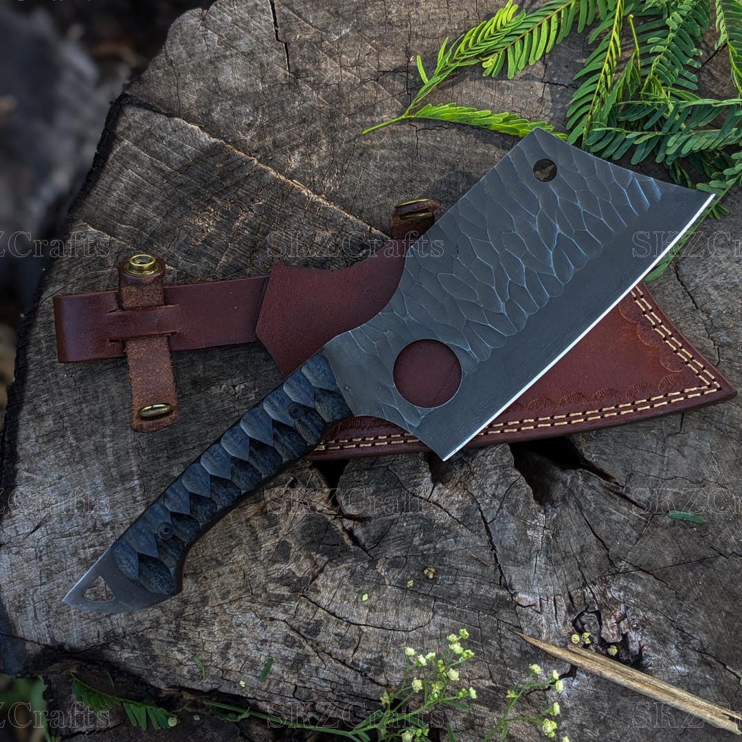 Cleaver Knife Custom Handmade Fixed Blade Knife Best Chopper Blade Full ...