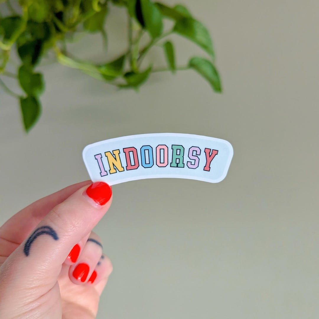 Indoorsy Sticker | Cute Text Sticker | Pastel Sticker | Girly | Laptop ...