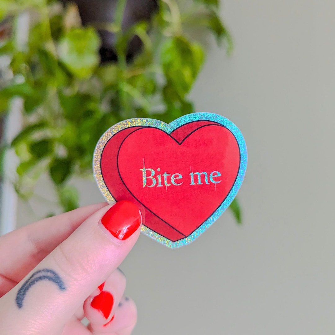 Bite Me Sticker | Vampire | Cullen | Glitter Sticker | Glitter Heart ...