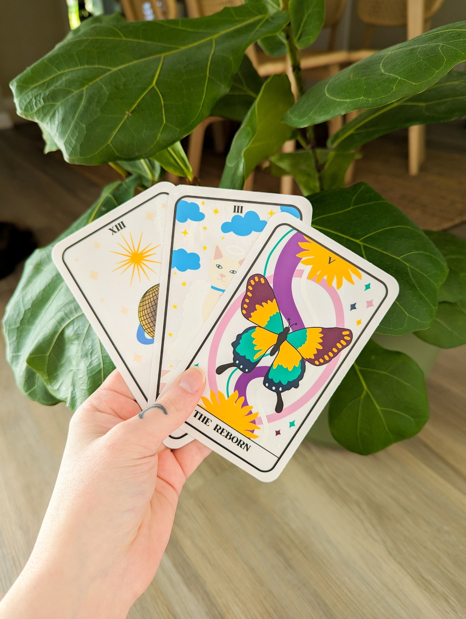 Butterfly Tarot Suncatcher Sticker the Reborn Tarot Card - Etsy