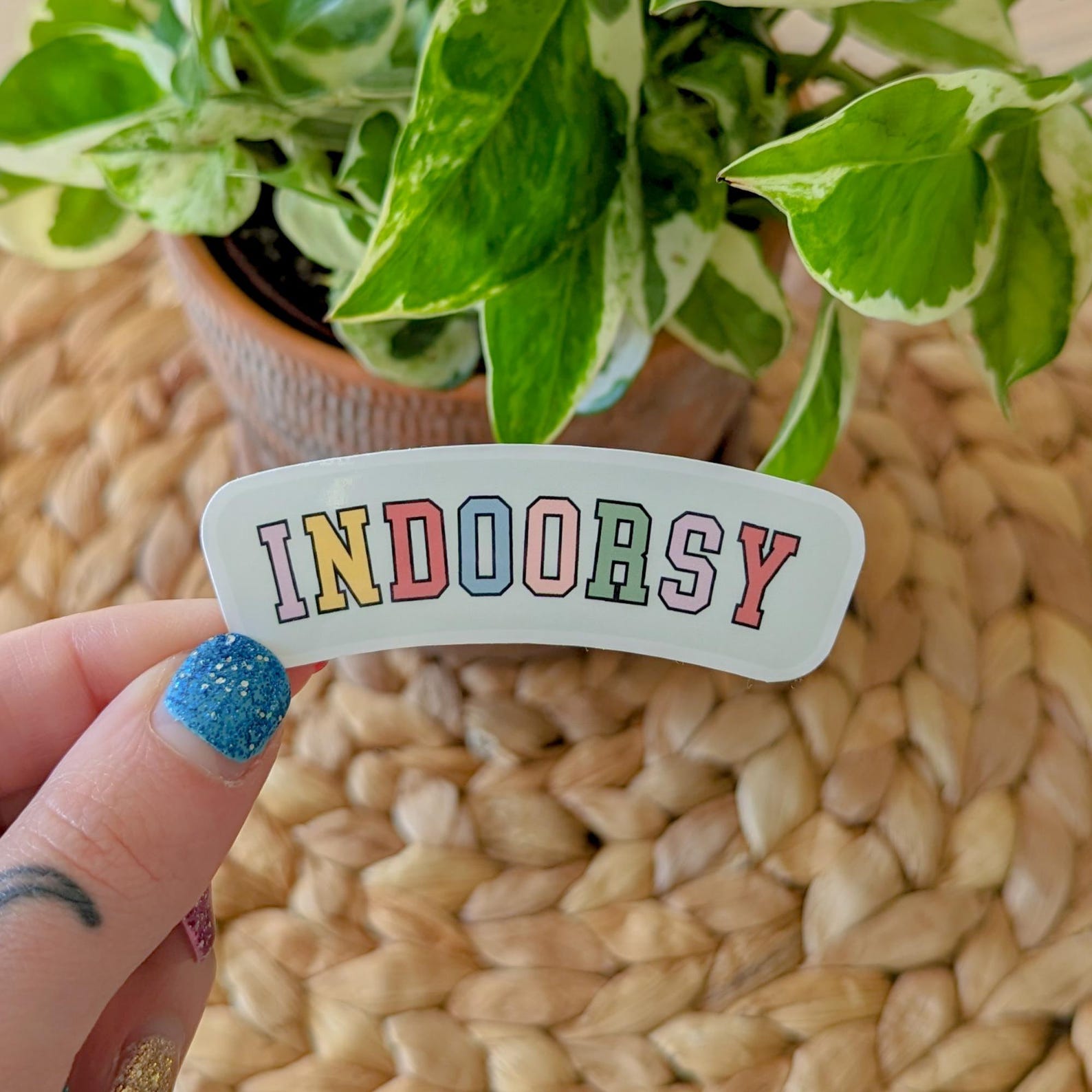 Indoorsy Sticker | Cute Text Sticker | Pastel Sticker | Girly | Laptop ...