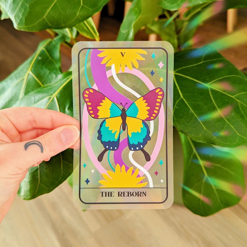 Butterfly Tarot Suncatcher Sticker | Tarot Card | Butterfly Sticker ...