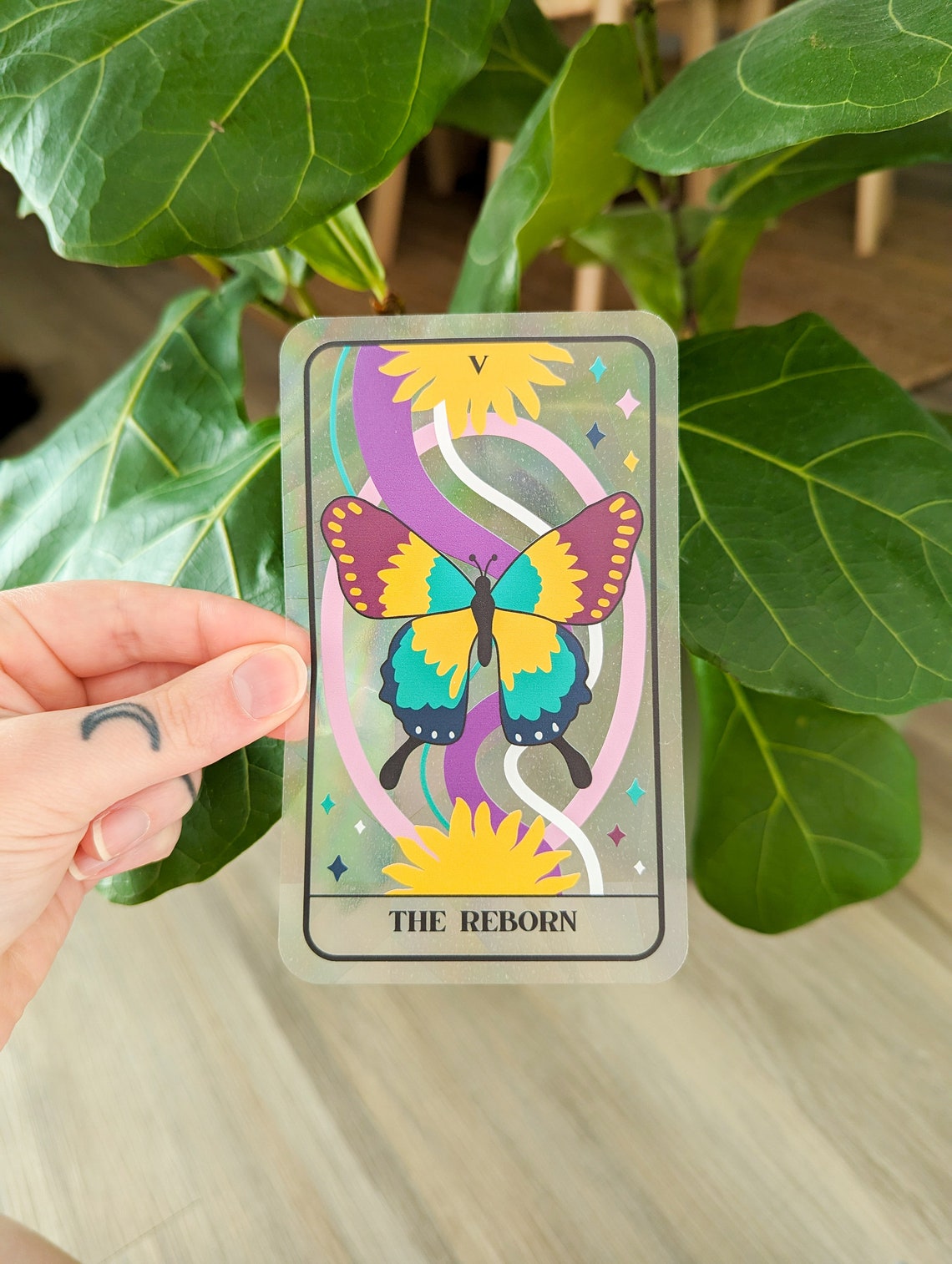 Butterfly Tarot Suncatcher Sticker the Reborn Tarot Card - Etsy