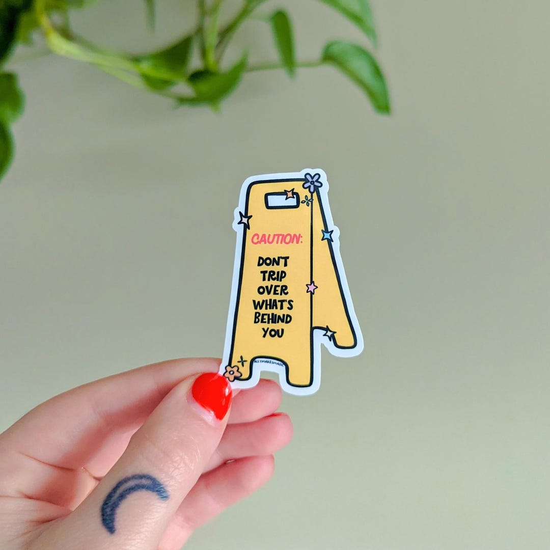 Caution Sign Sticker | Laptop Sticker | Water Bottle Sticker | Mental ...