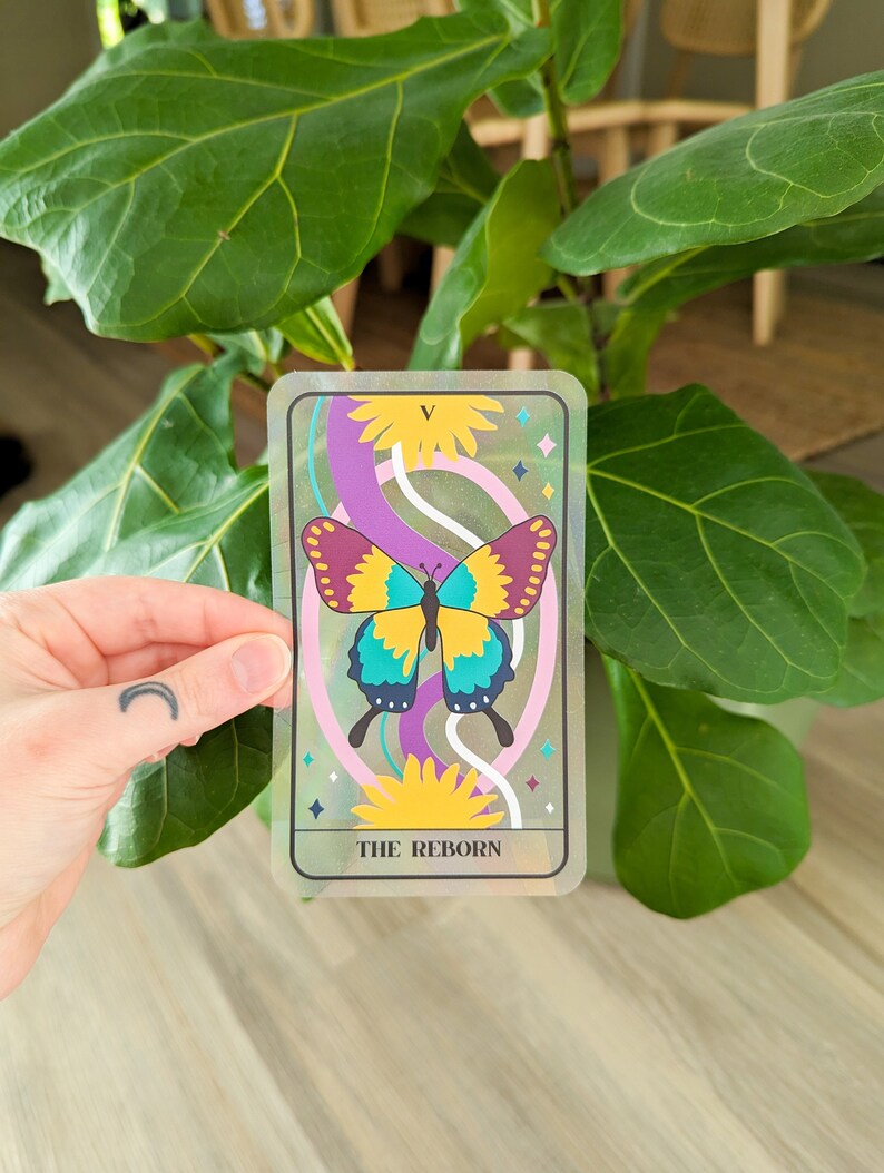 Butterfly Tarot Suncatcher Sticker the Reborn Tarot Card - Etsy