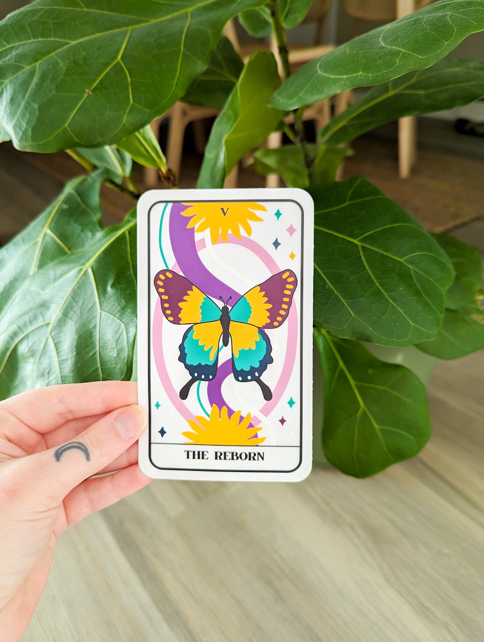 Butterfly Tarot Suncatcher Sticker the Reborn Tarot Card - Etsy