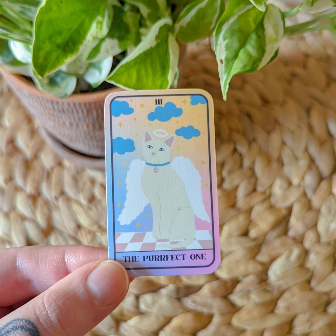 Purrfect Angel Sticker | Cat Sticker | Cat Lovers | Angel Cat | Purr ...