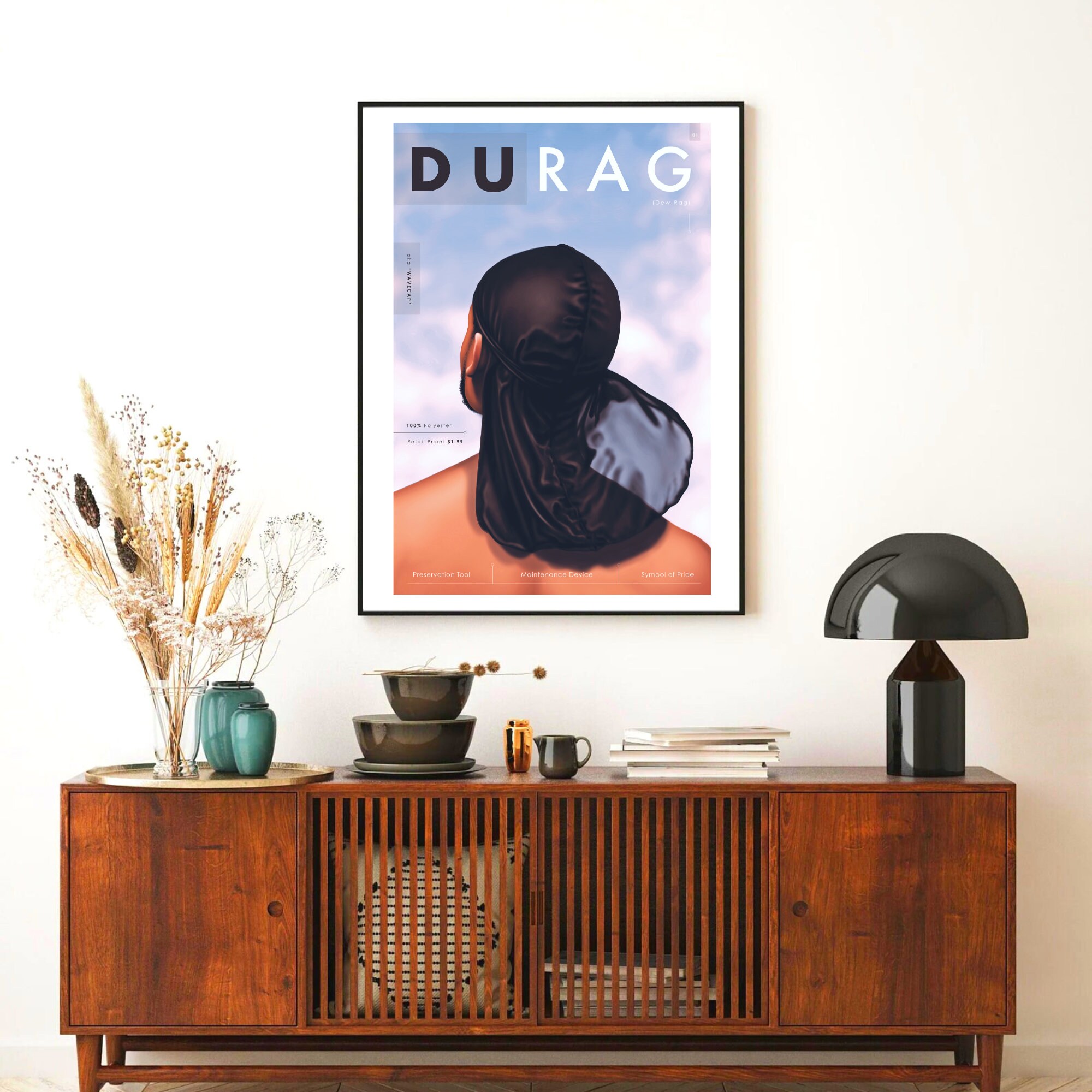 The Durag Digital Ad Painting Black Art Black Art Poster Black Hair Art ...