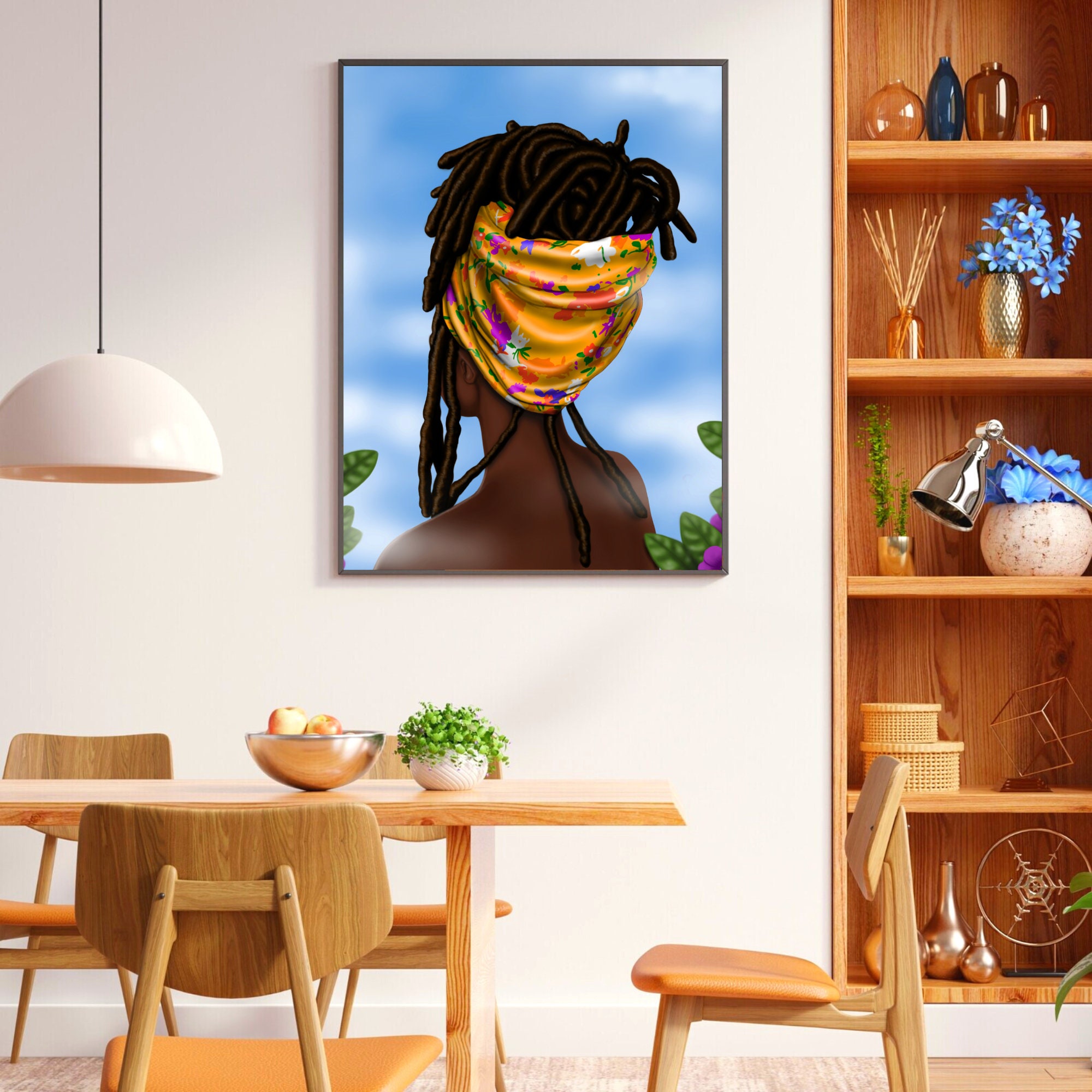 Locs Digital Painting | Black Art | Black Girl Magic | BOHO Art | Gift ...