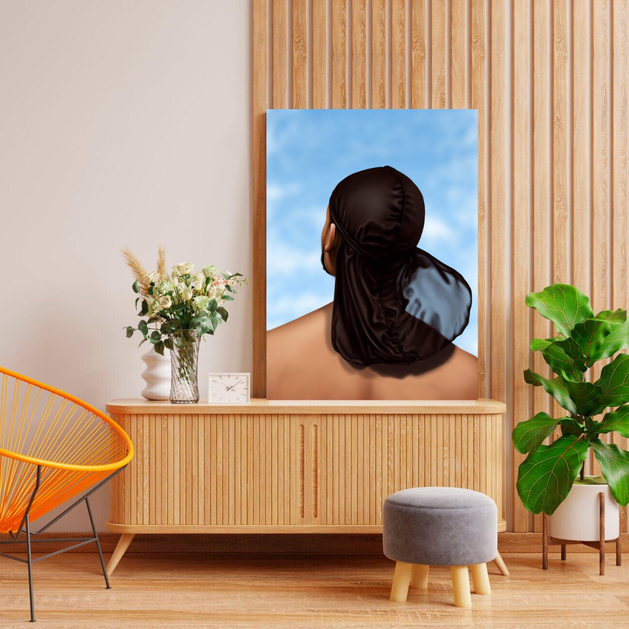 The Durag Digital Painting | Black Art | Black Art Poster | Black Hair ...