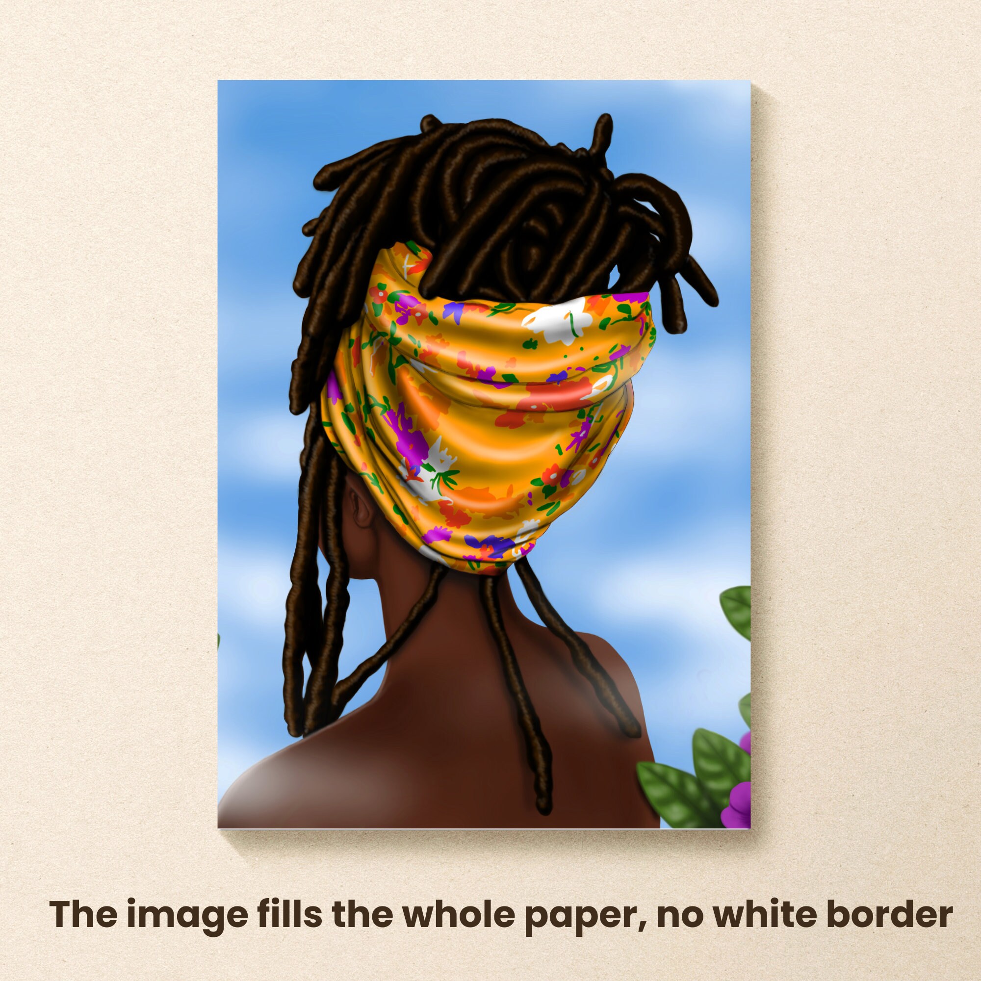 Locs Digital Painting Black Art Black Girl Magic BOHO Art Gift for ...
