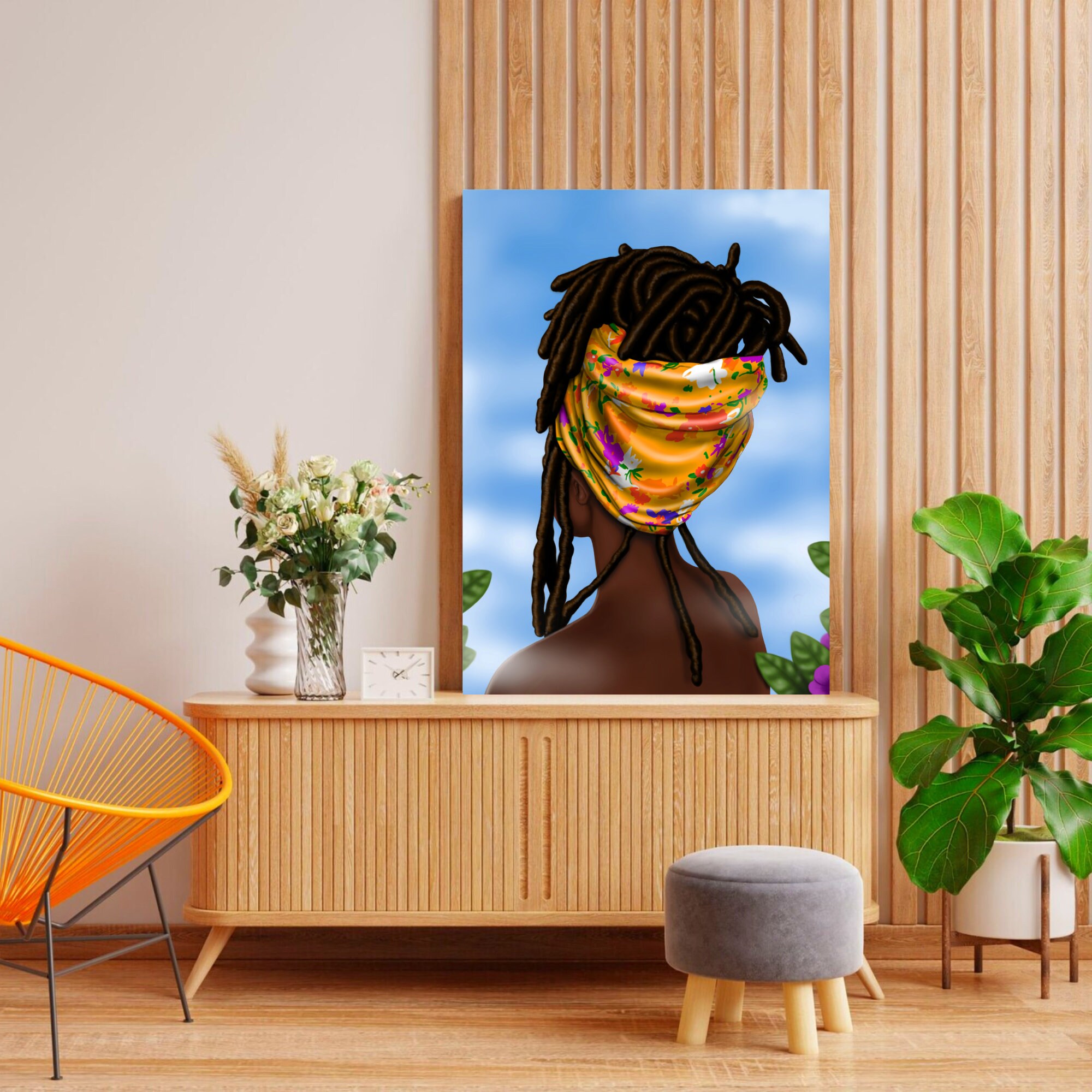 Locs Digital Painting Black Art Black Girl Magic BOHO Art Gift for ...