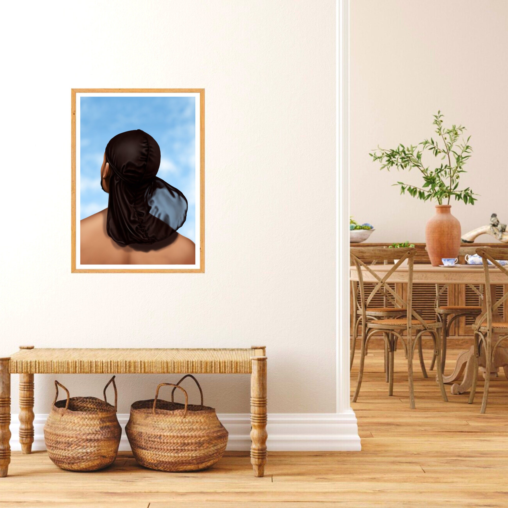 The Durag Digital Painting | Black Art | Black Art Poster | Black Hair ...