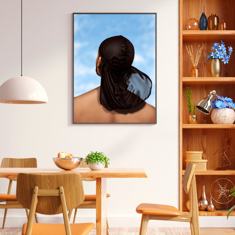 The Durag Digital Painting | Black Art | Black Art Poster | Black Hair ...