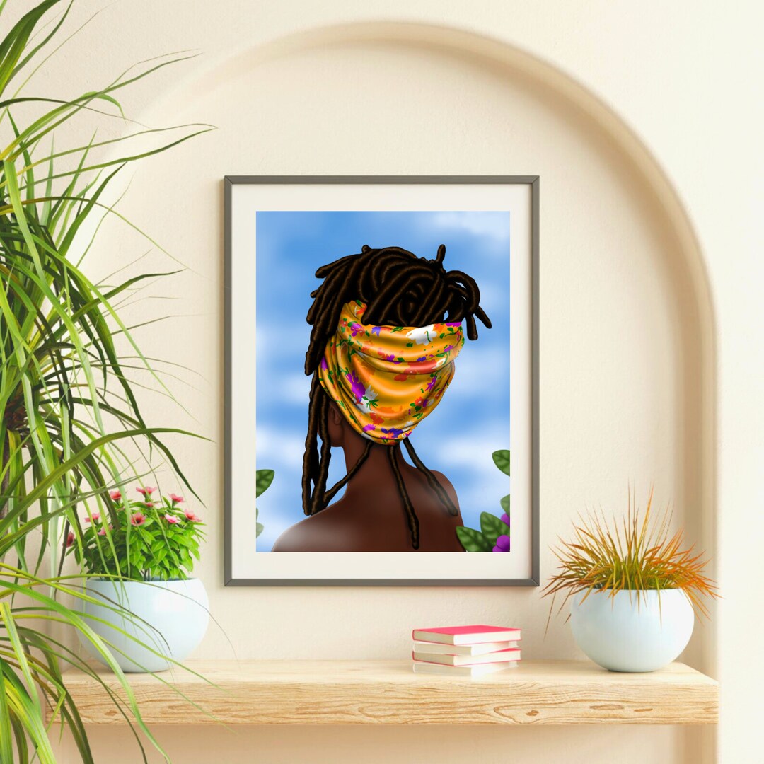 Locs Digital Painting | Black Art | Black Girl Magic | BOHO Art | Gift ...