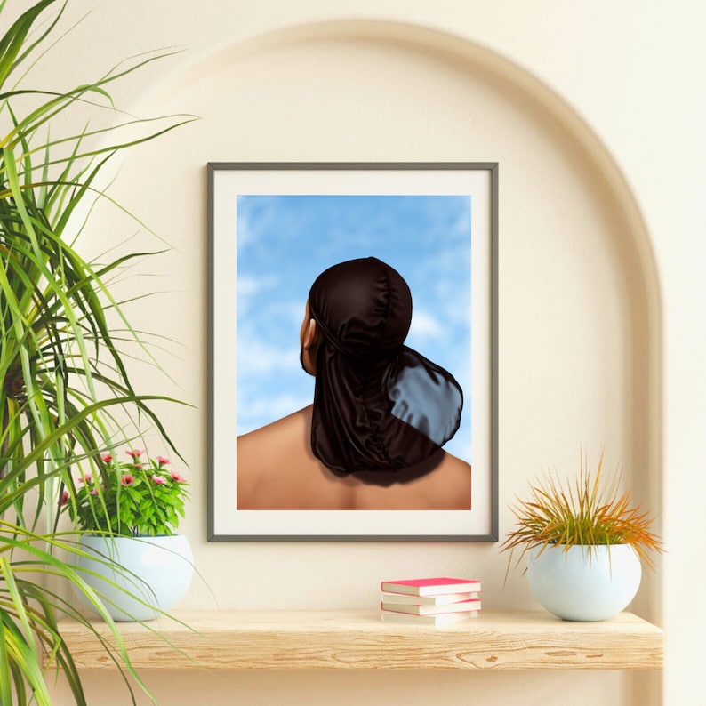 The Durag Digital Painting | Black Art | Black Art Poster | Black Hair ...