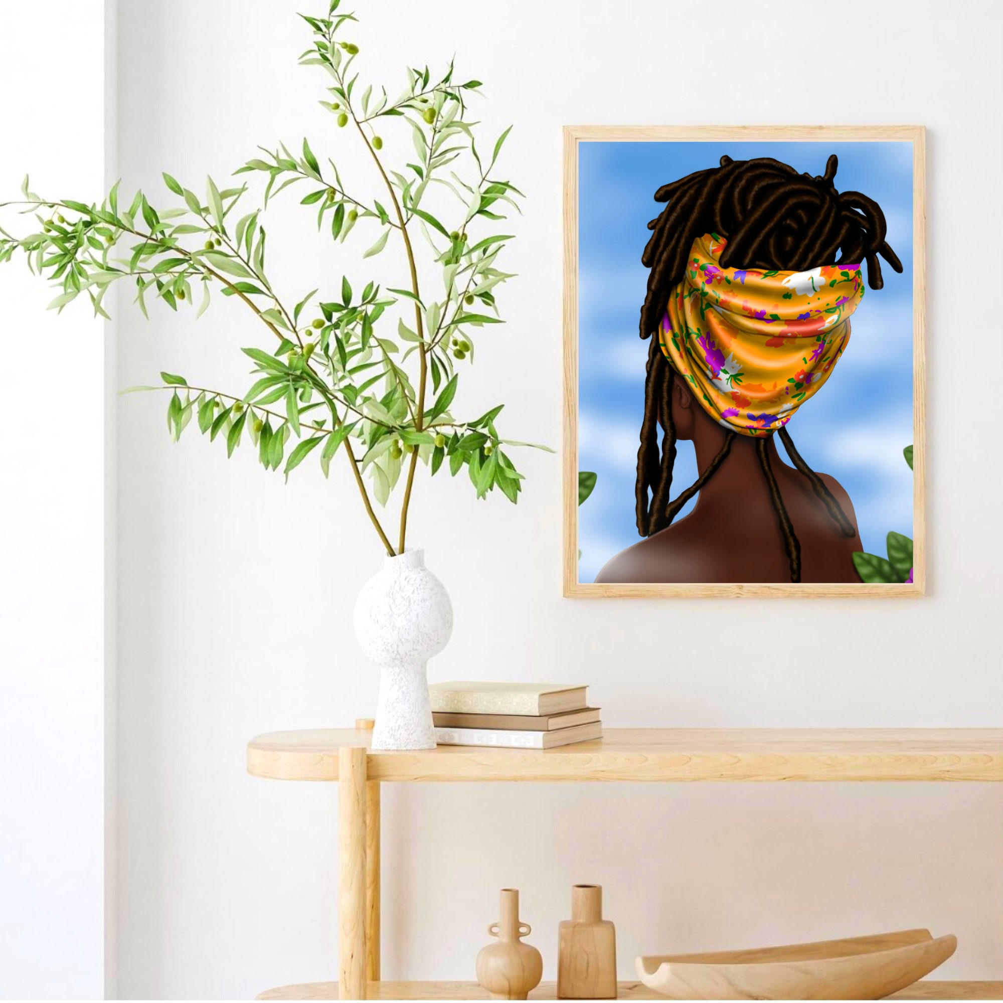 Locs Digital Painting | Black Art | Black Girl Magic | BOHO Art | Gift ...
