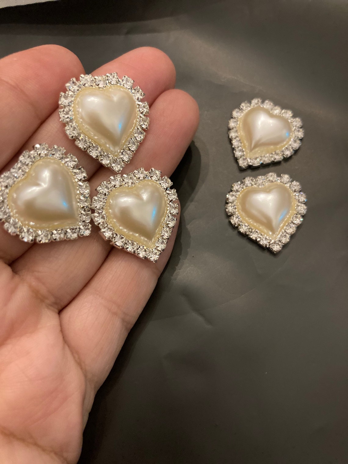 Rhinestone Pearl Heart Croc Charms| Croc Charms - Etsy