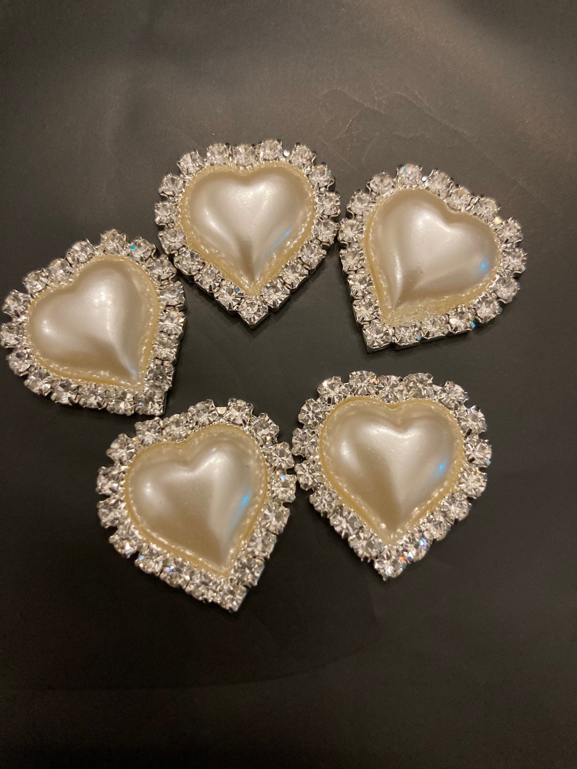 Rhinestone Pearl Heart Croc Charms| Croc Charms - Etsy