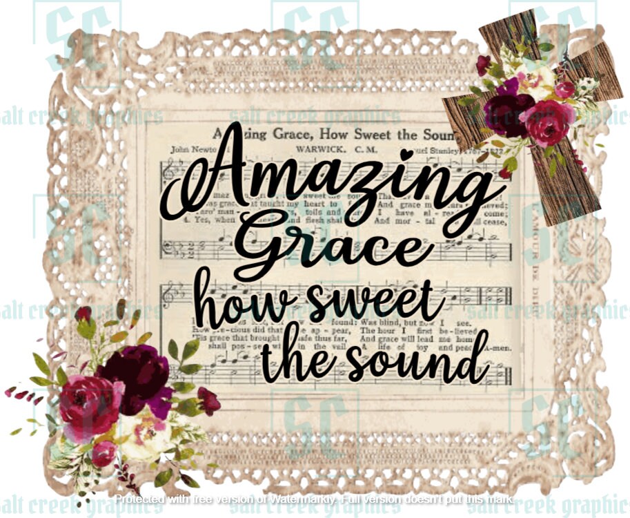 Amazing Grace Sublimation Digital Download PNG - Etsy