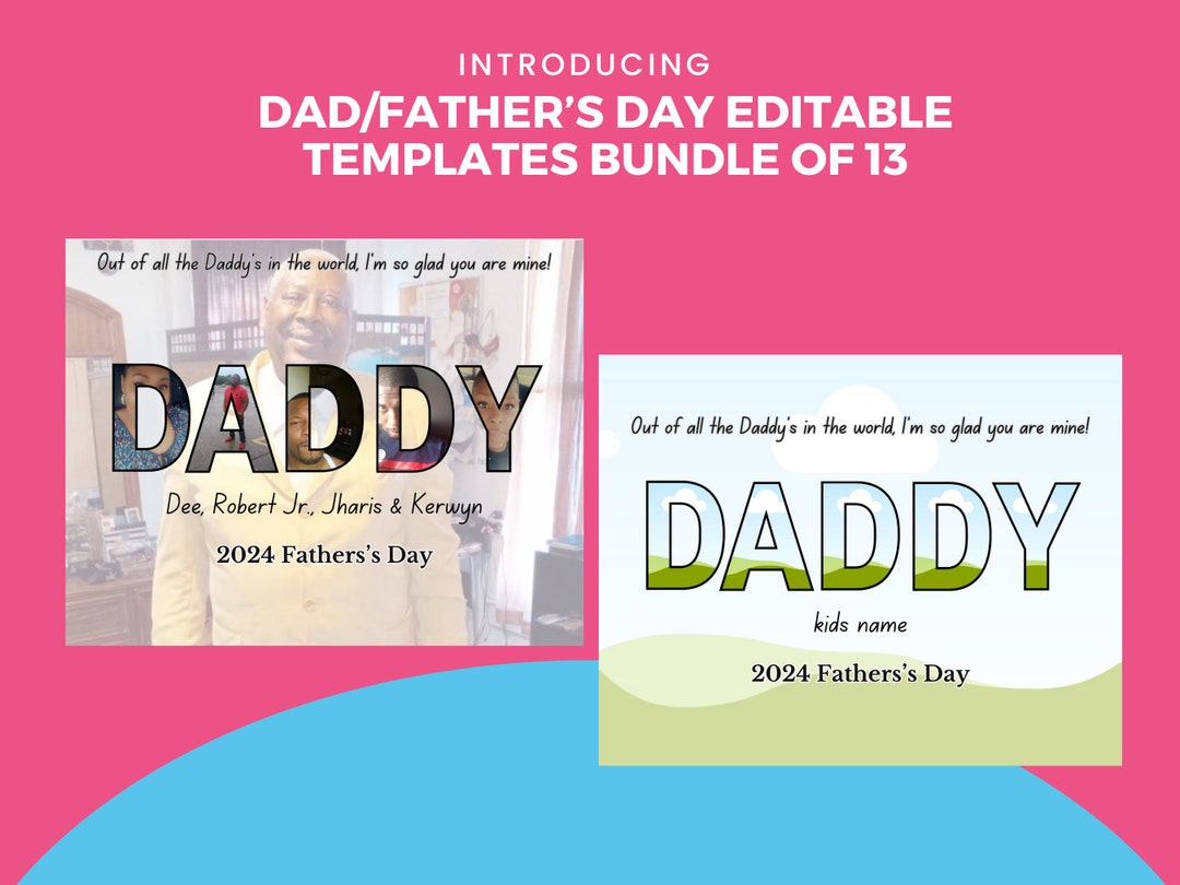 Dad Father's Day Editable Templates. Father's Day. Customizable ...