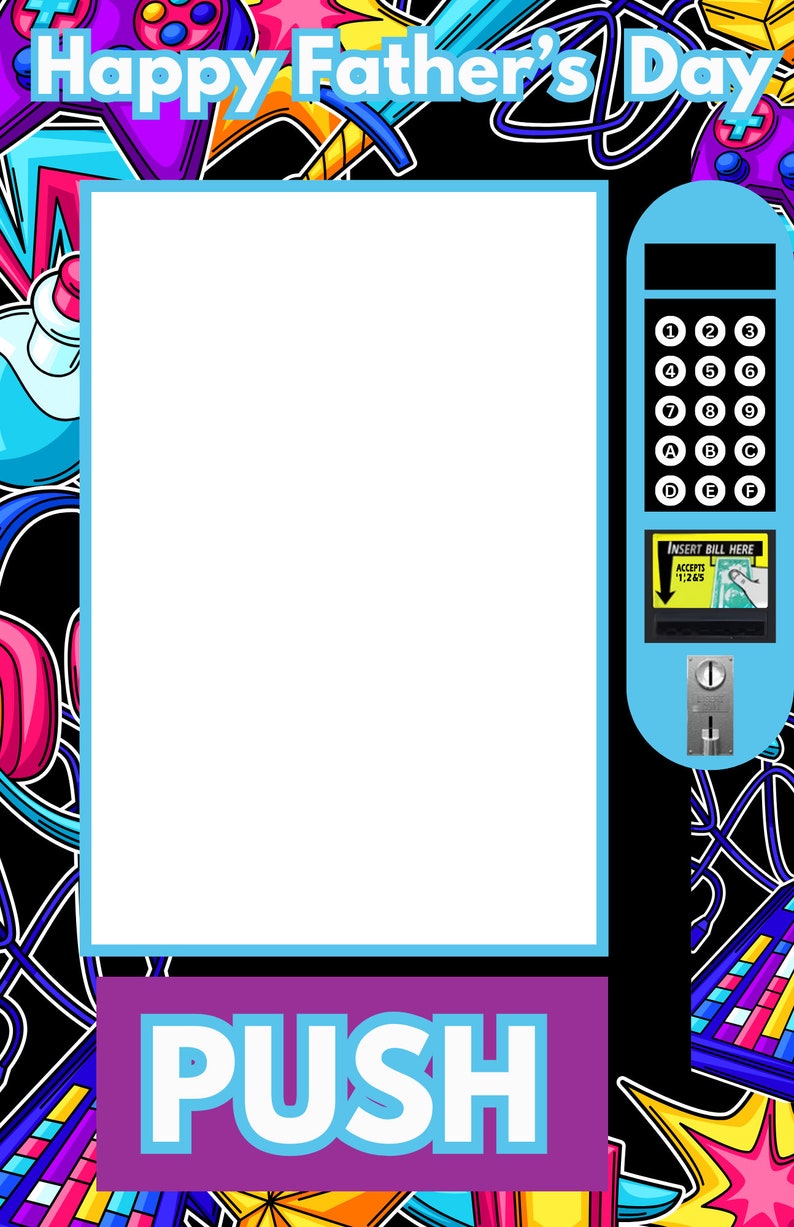 Father's Day Vending Machine Editable Templates. Canva Template. Bundle ...