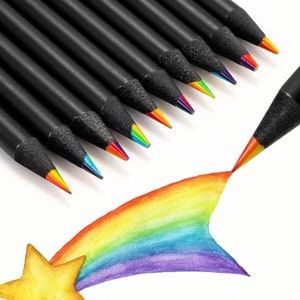 These Are Multicolored Rainbow Lead Color Pencils. the Lead of the ...