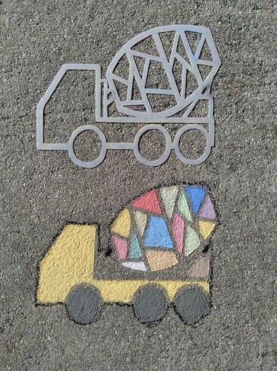 Stencil Stylz Excavator Backhoe Dump Truck Cement Truck - Etsy