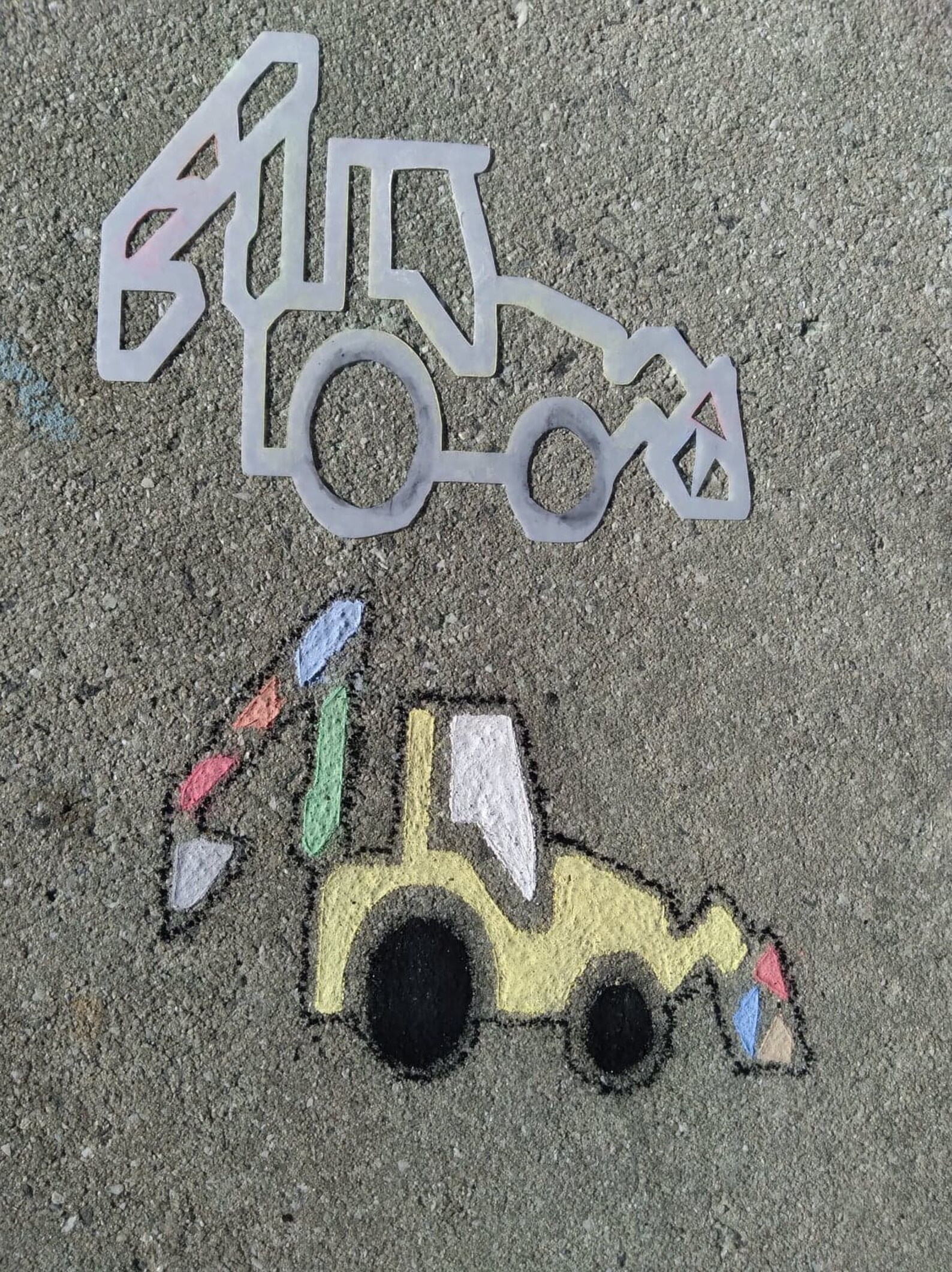 Stencil Stylz Excavator Backhoe Dump Truck Cement Truck Steamroller ...