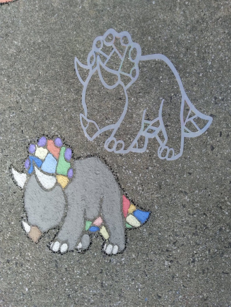 Stencil Stylz 6 Piece T-REX BRACHIOSAURUS Triceratops,stegosaurus ...