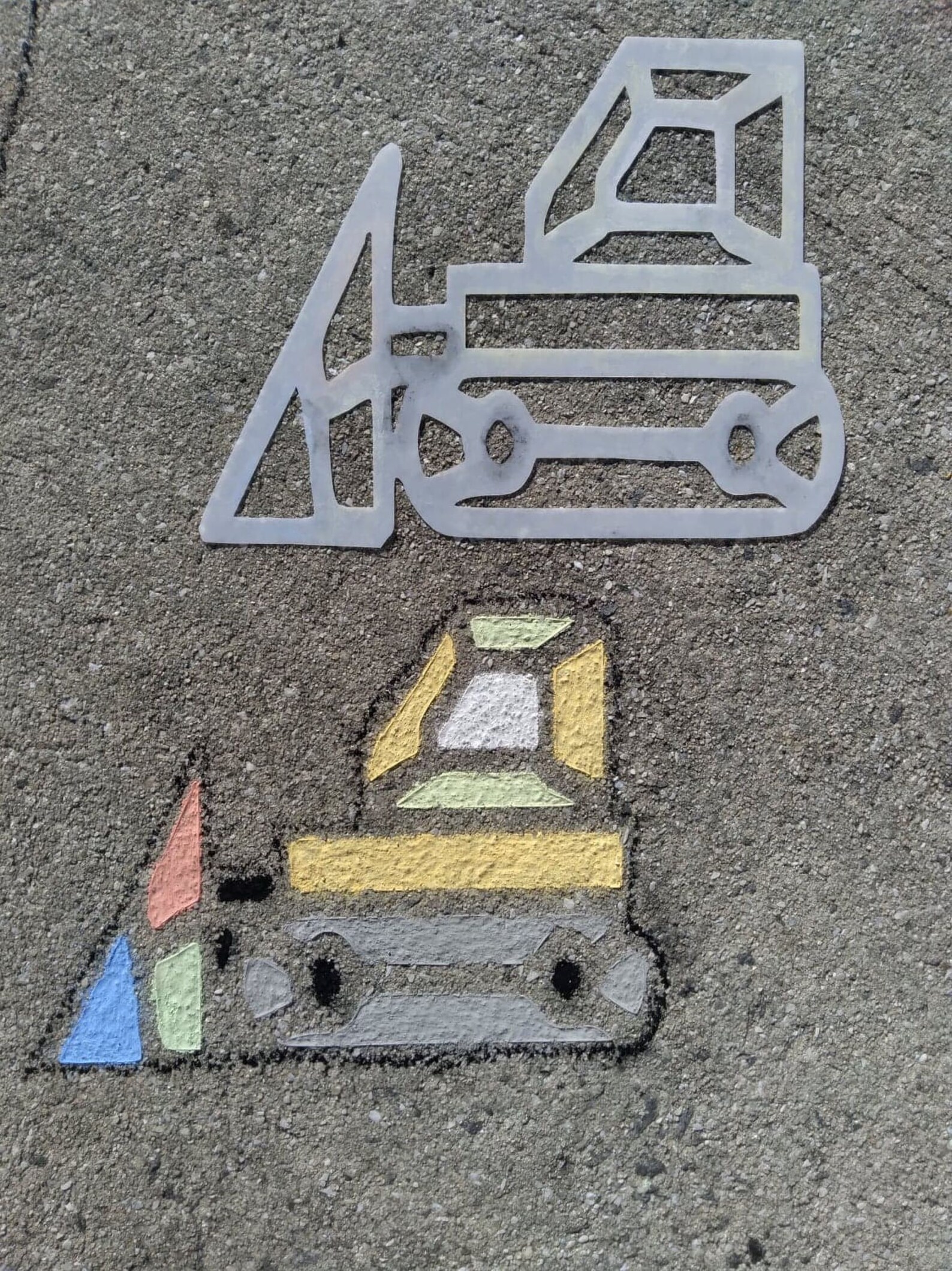 Stencil Stylz Excavator Backhoe Dump Truck Cement Truck Steamroller ...