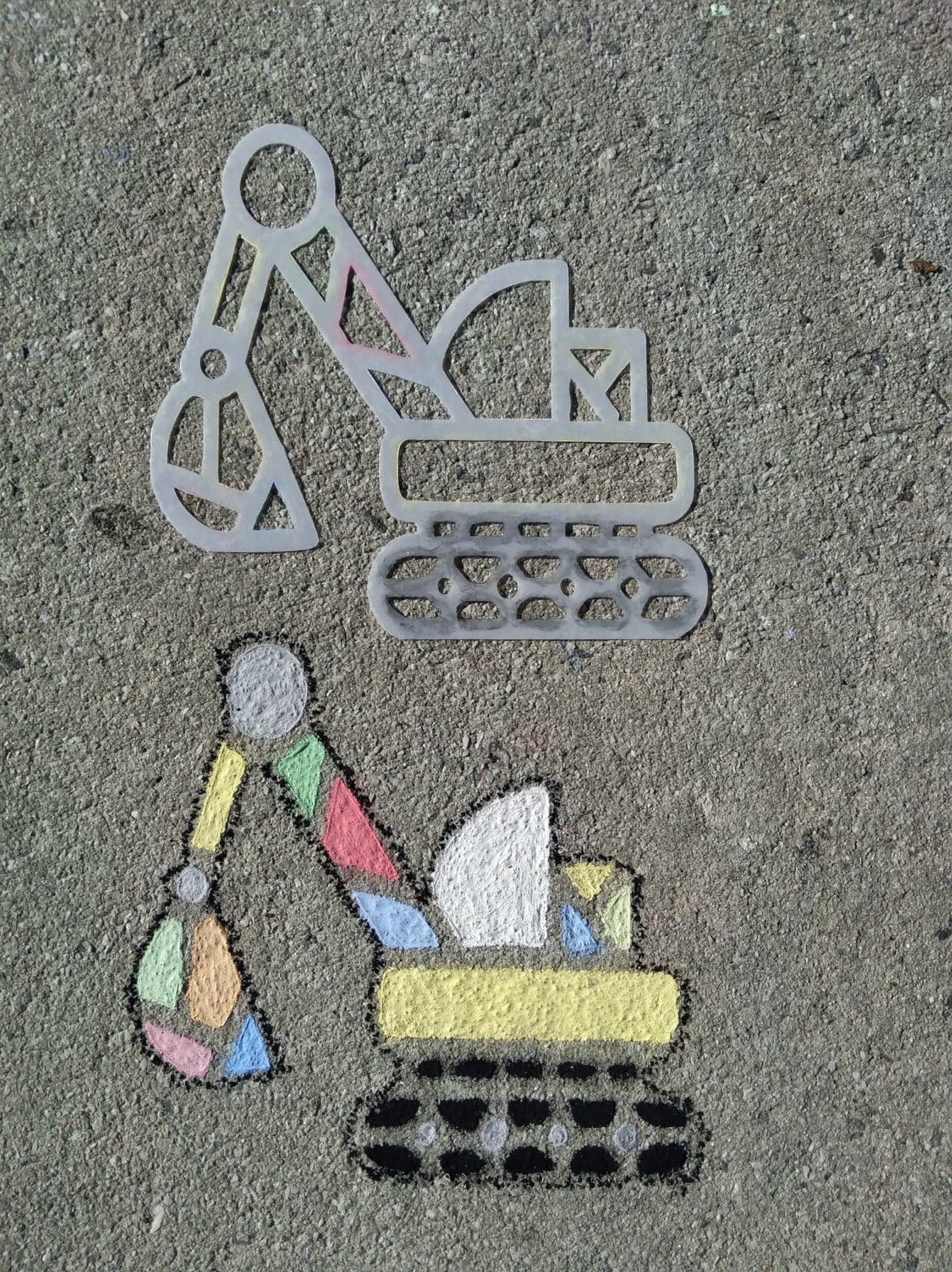 Stencil Stylz Excavator Backhoe Dump Truck Cement Truck Steamroller ...