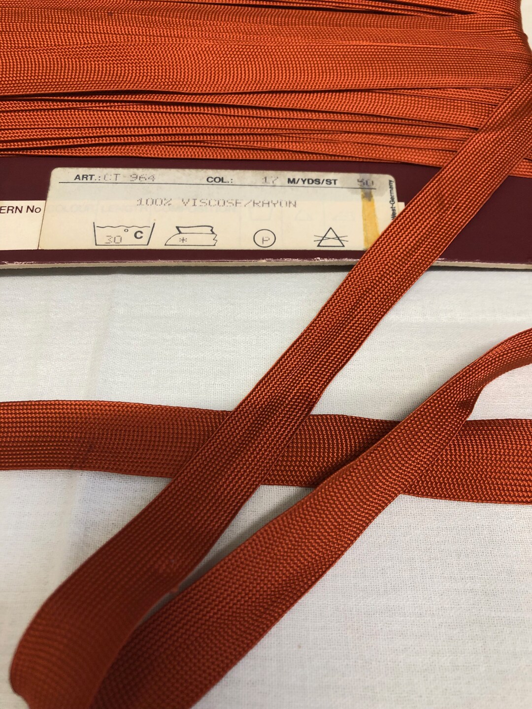 Vintage Rust Coloured Ribbon, Embellishment, Notions - Etsy