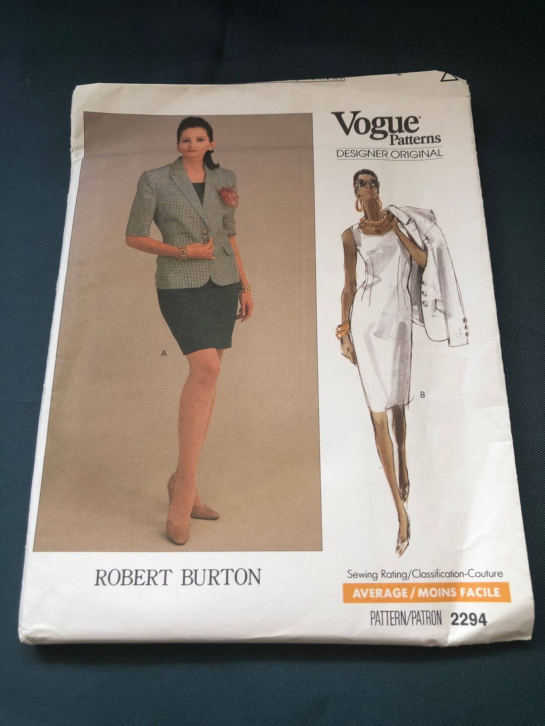 Vogue 2294 Sewing Pattern: Robert Burton Jacket & Dress, Size 8-12 - Etsy