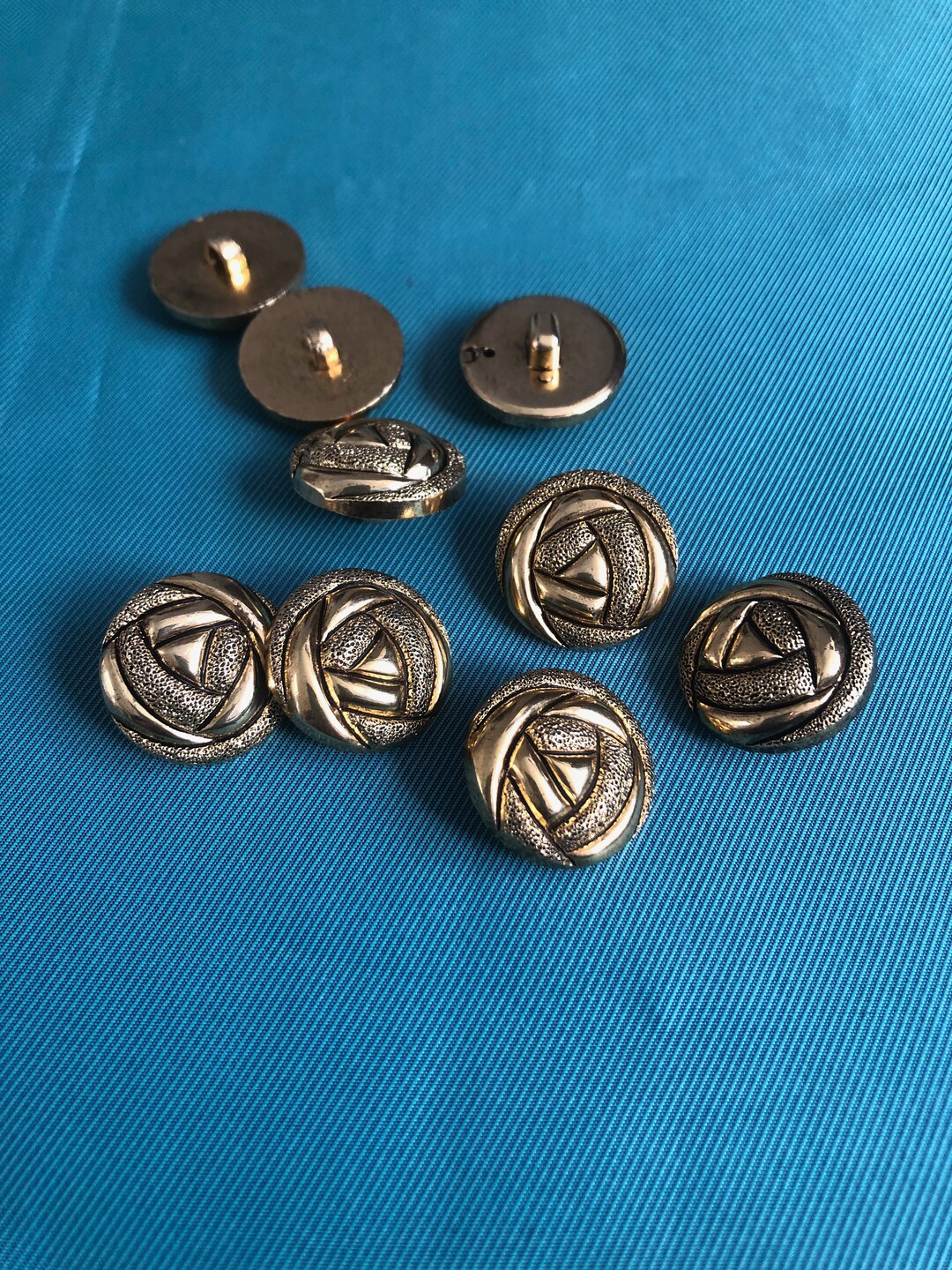 Buttons, Vintage Old Gold Coloured Buttons X 6 - Etsy