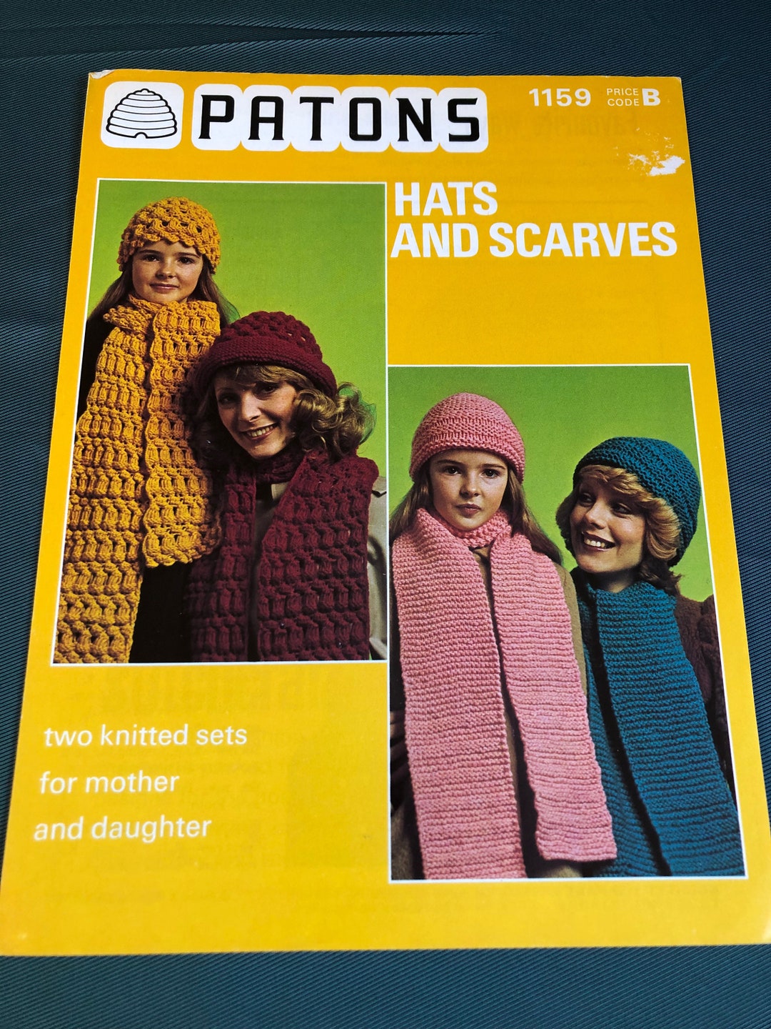Paper, Vintage Knitting Pattern, Patons, Hat and Scarves Pattern No ...