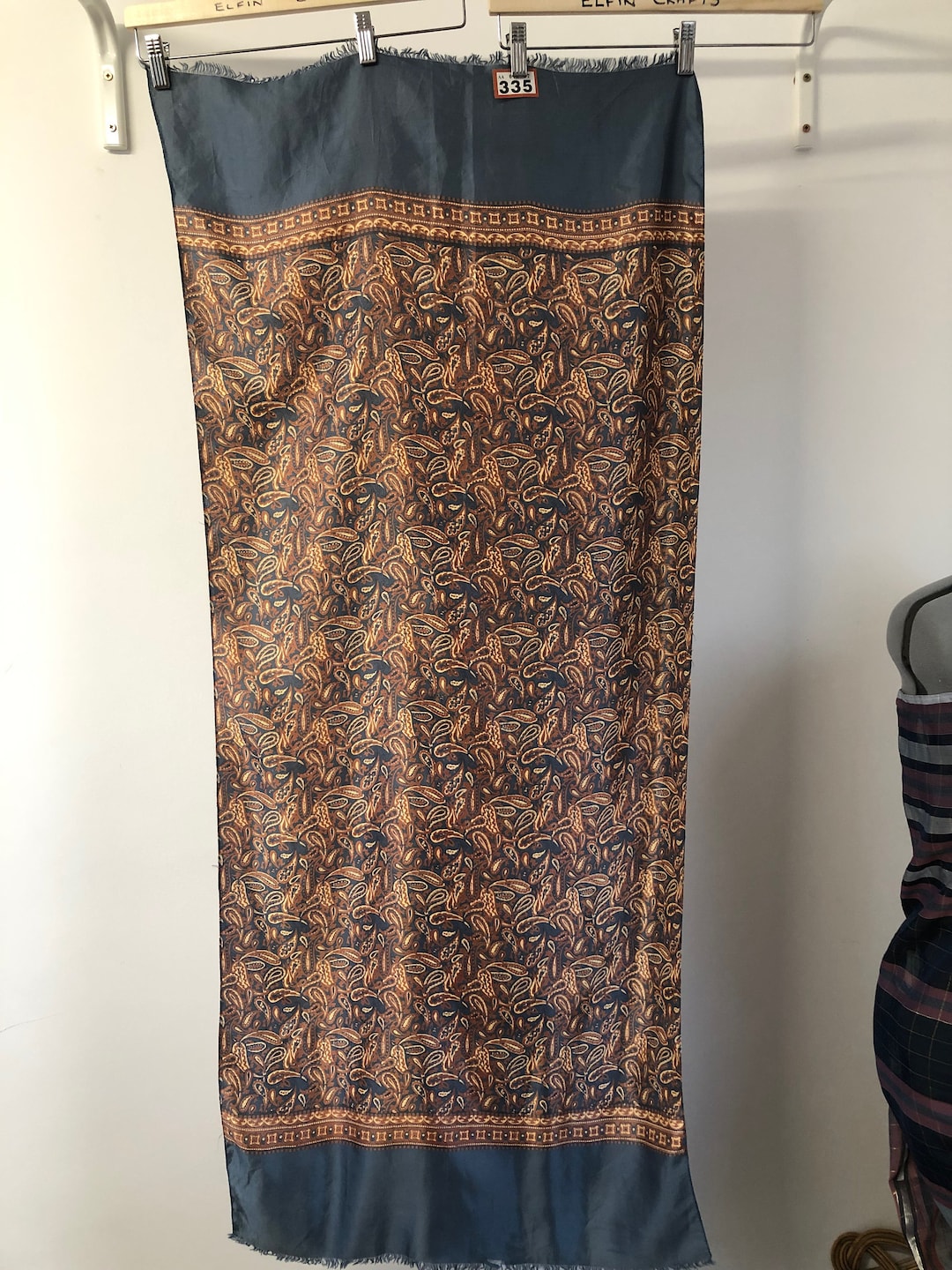 Vintage Head Scarf, Paisley Design in Shades of Grey and Brown - Etsy