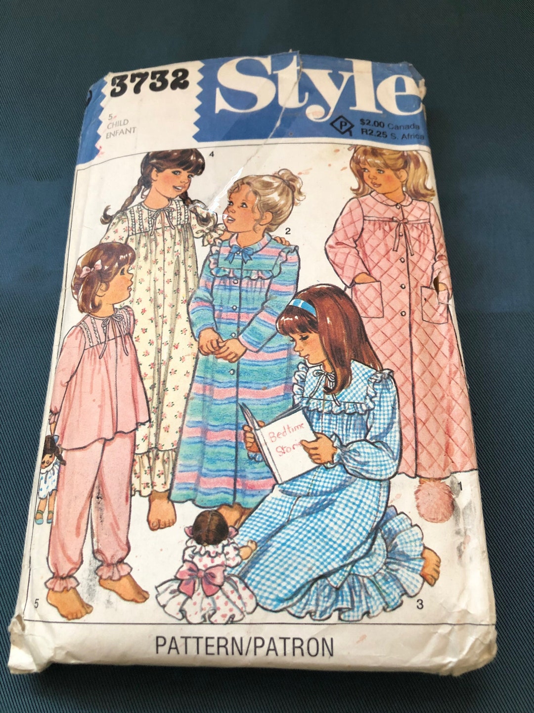 Style Sewing Pattern, Girls Nightwear, Vintage, Part Cut, Complete ...