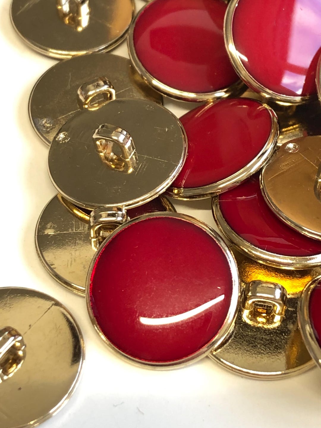 Red and Gold Vintage Fashion Buttons, Sewing, Knitting, Crafting - Etsy
