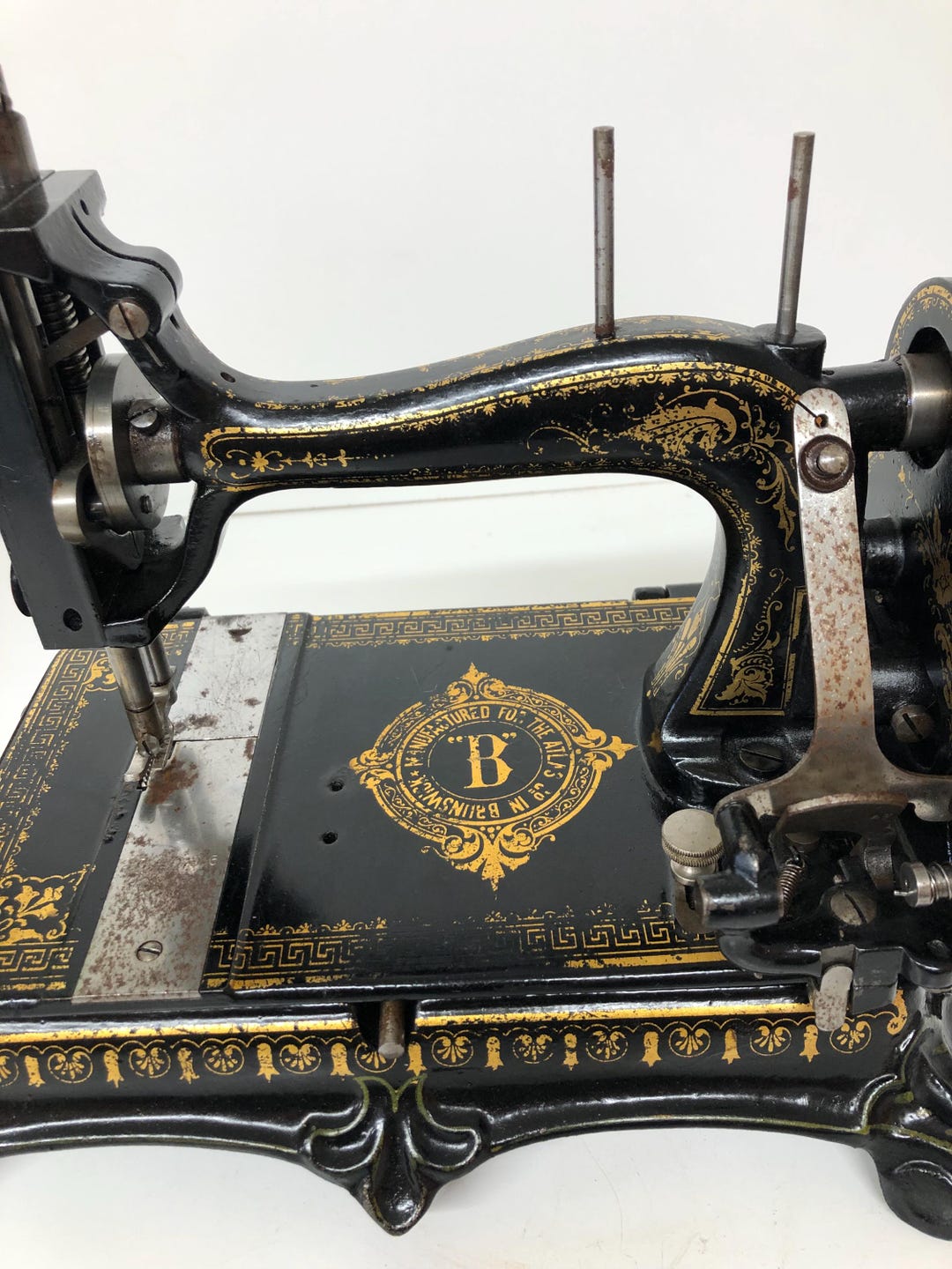 Atlas B Brunswick Sewing Machine - Antique - Cast Iron - Etsy
