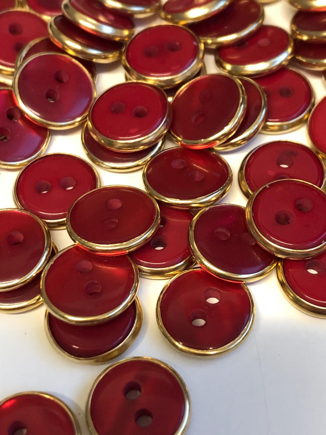 Red and Gold Vintage Fashion Buttons, Sewing, Knitting, Crafting - Etsy