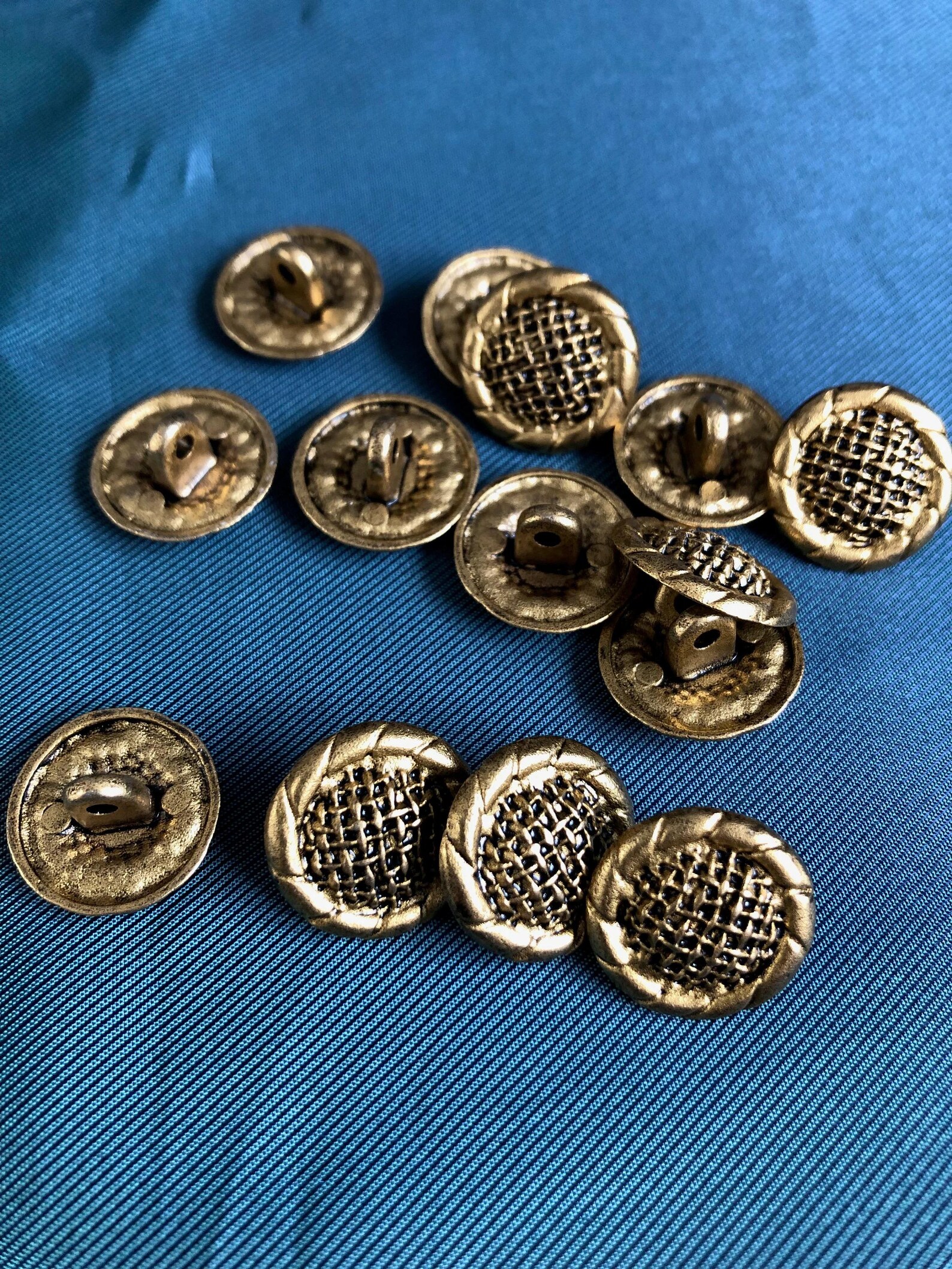 Vintage Old Gold Colour Metal Button - Etsy