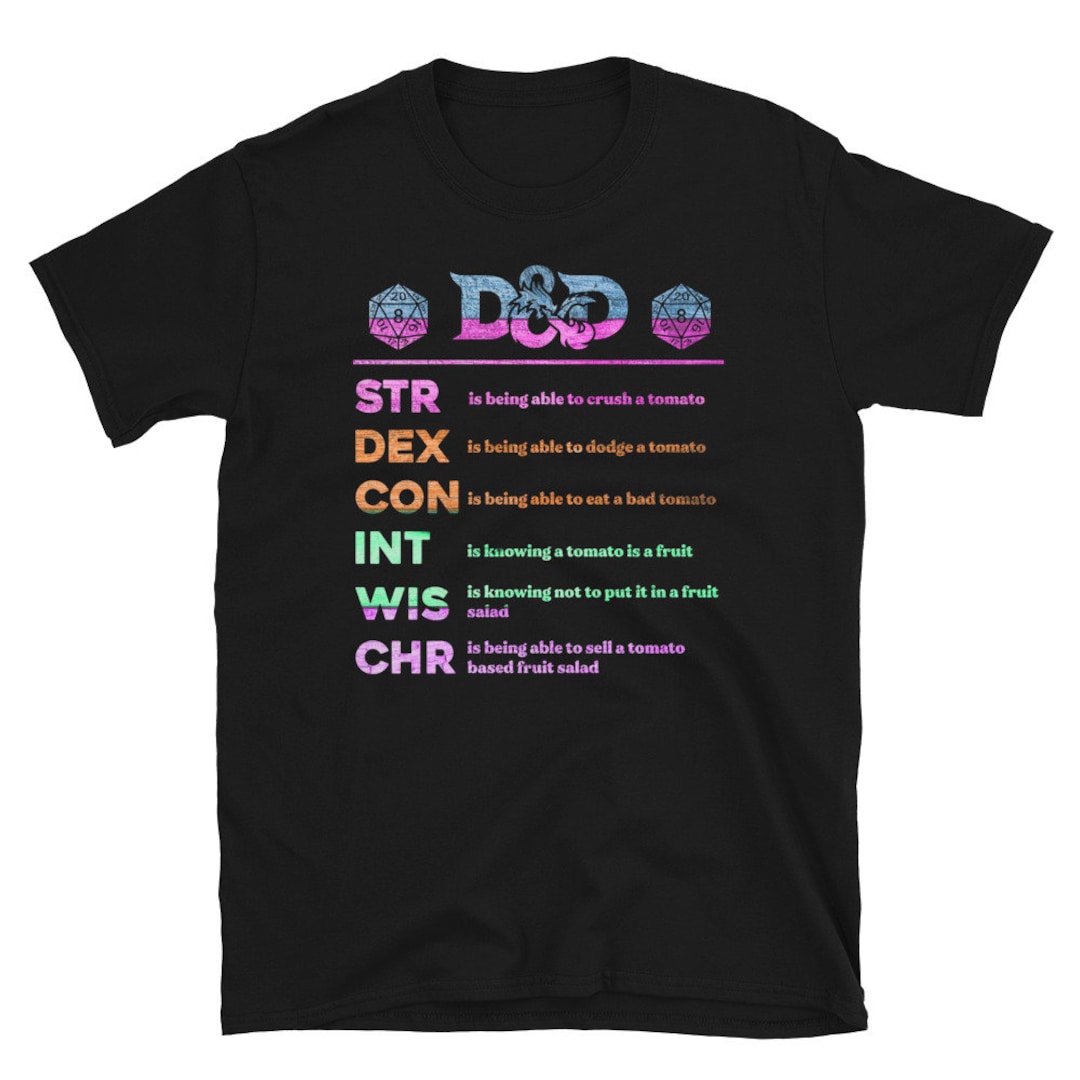Dnd Shirt- Str, Dex, Con, Int, Wis, Chr- Definition Shirt- Great Dm ...