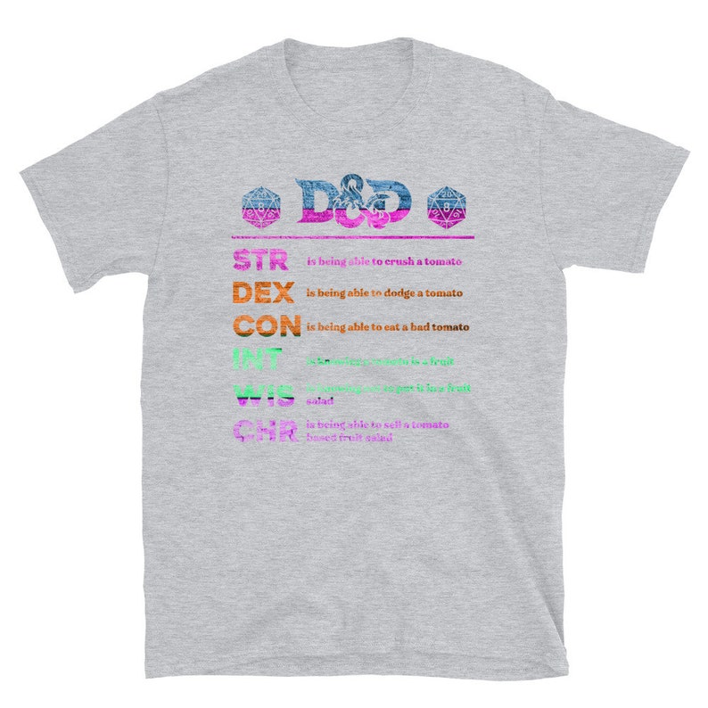 Dnd Shirt- Str, Dex, Con, Int, Wis, Chr- Definition Shirt- Great Dm ...
