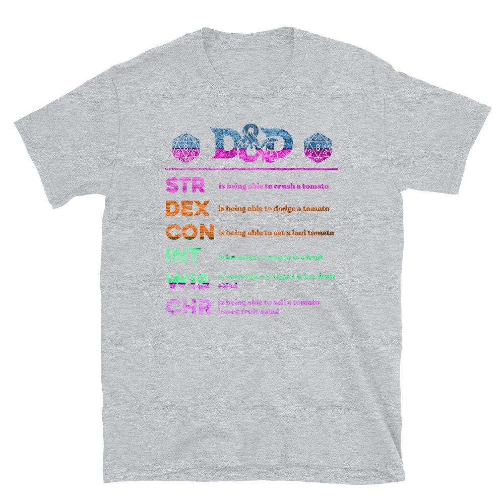 Dnd Shirt- Str, Dex, Con, Int, Wis, Chr- Definition Shirt- Great Dm ...